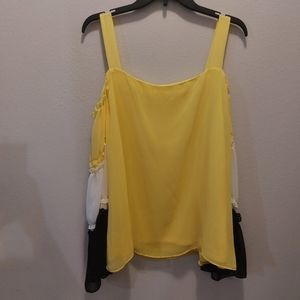 Coco Bianco | Tops | Coco Bianco Yellow Black And White Blouse Xl ...